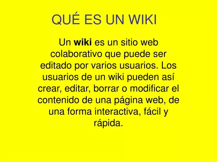 PPT - QUÉ ES UN WIKI PowerPoint Presentation, free download - ID:3148353
