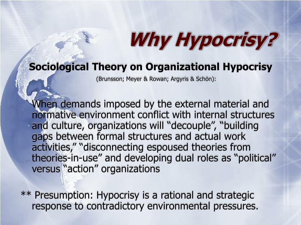PPT - The Politics of Hypocrisy and Change: The Rhetoric, Reality and ...