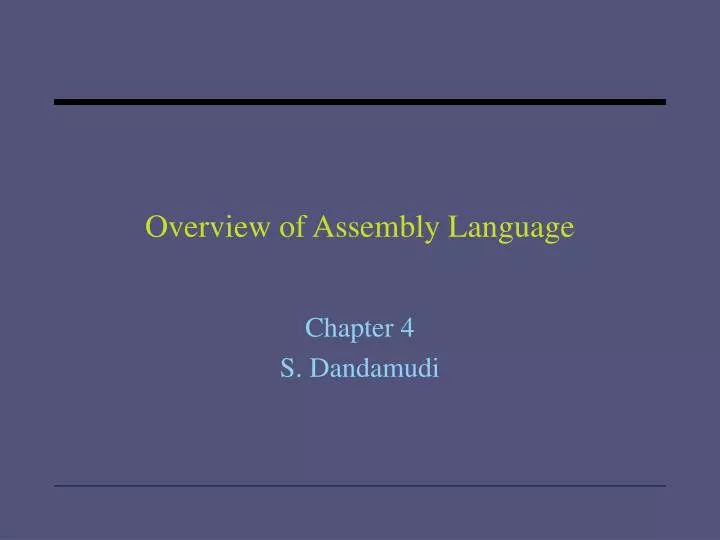 PPT - Overview of Assembly Language PowerPoint Presentation, free ...