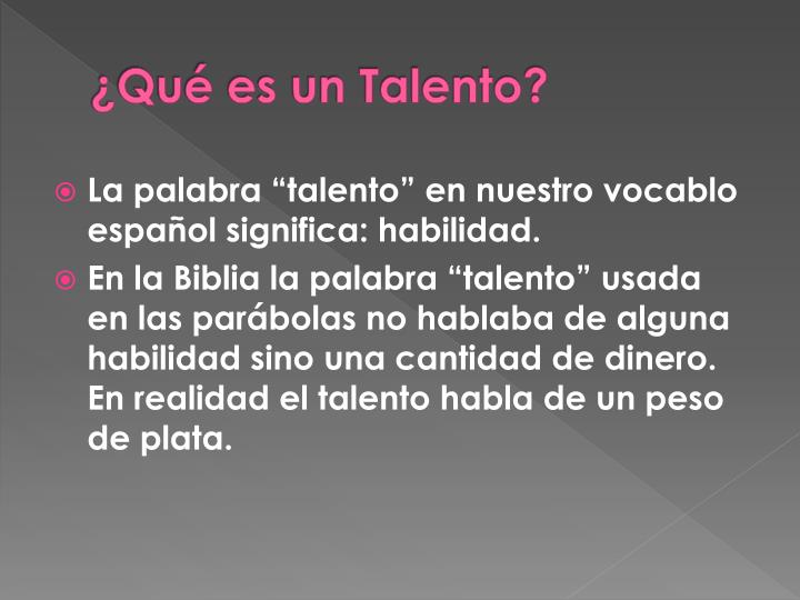 PPT - La Parabola de los Talentos PowerPoint Presentation - ID:3149436