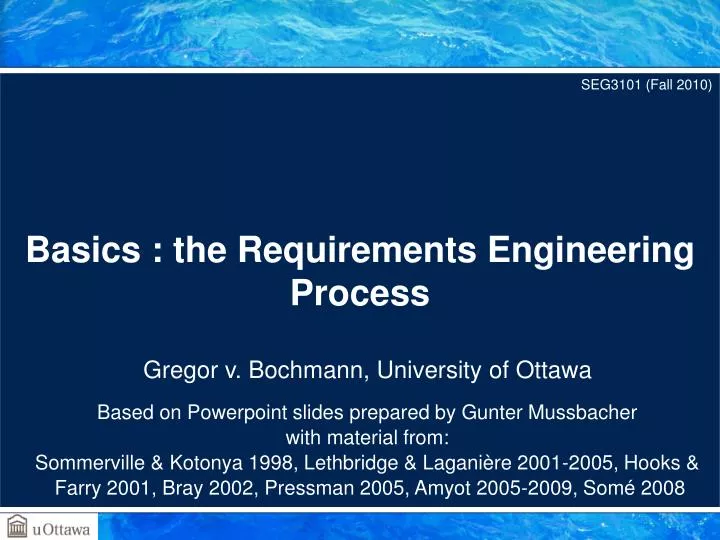 PPT - Basics : the Requirements Engineering Process PowerPoint ...