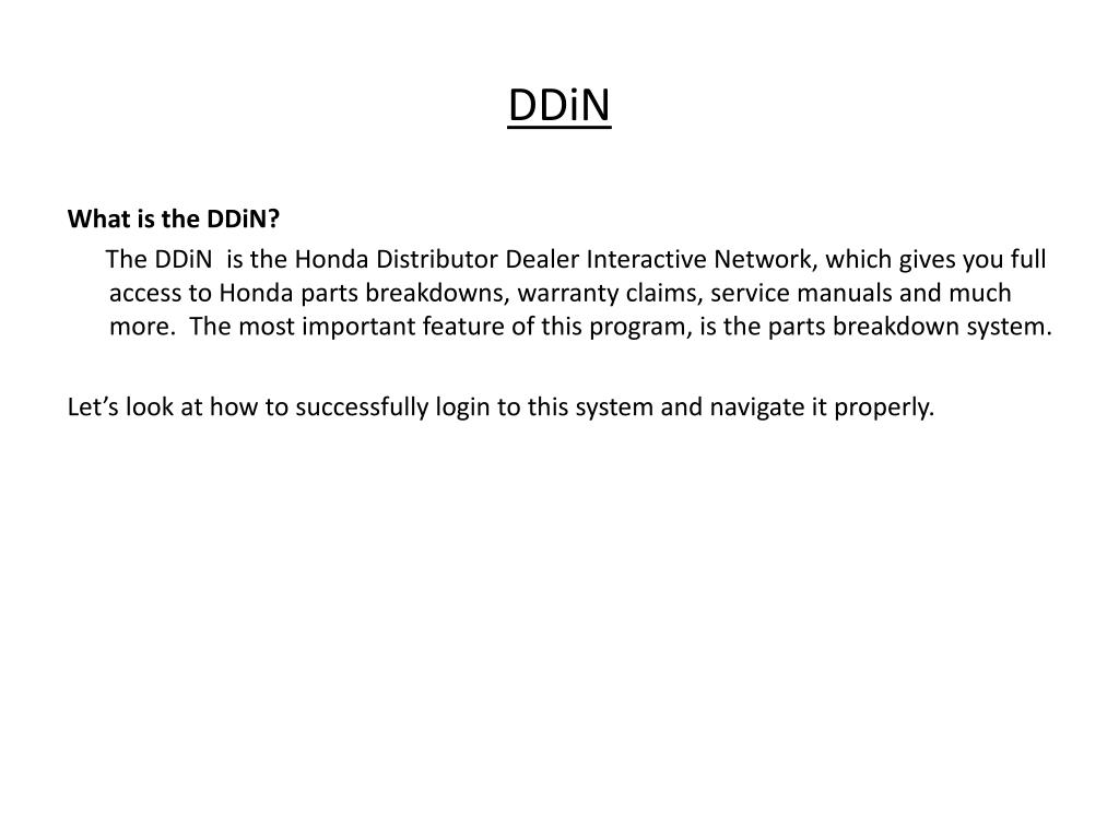 PPT - Honda DDiN and TACS Login PowerPoint Presentation, free download ...