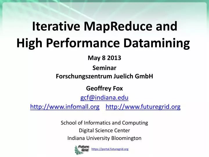 Ppt Iterative Mapreduce And High Performance Datamining Powerpoint 9401