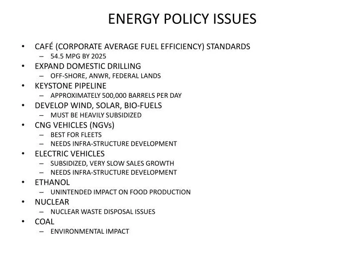 PPT - ENERGY POLICY ISSUES PowerPoint Presentation, free download - ID ...
