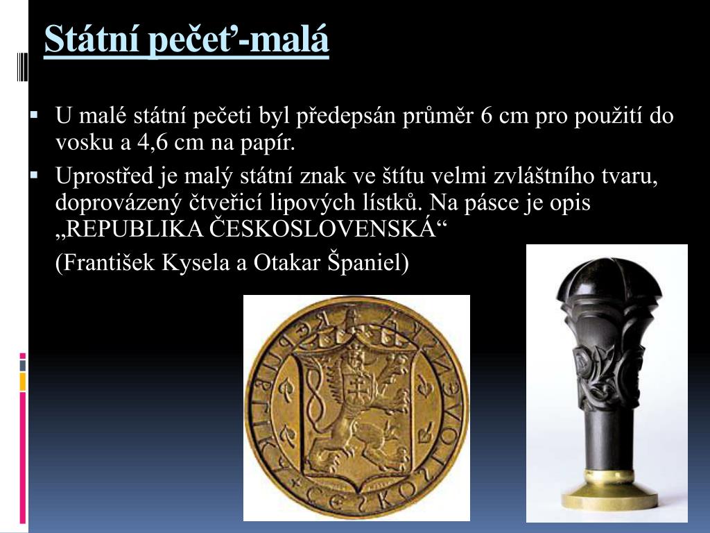 PPT - NÁZEV: REPUBLIKA ČESKOSLOVENSKÁ - STÁTNÍ SYMBOLY PowerPoint ...