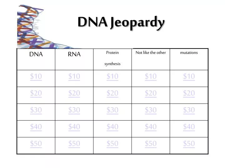 PPT - DNA Jeopardy PowerPoint Presentation, free download - ID:3154406