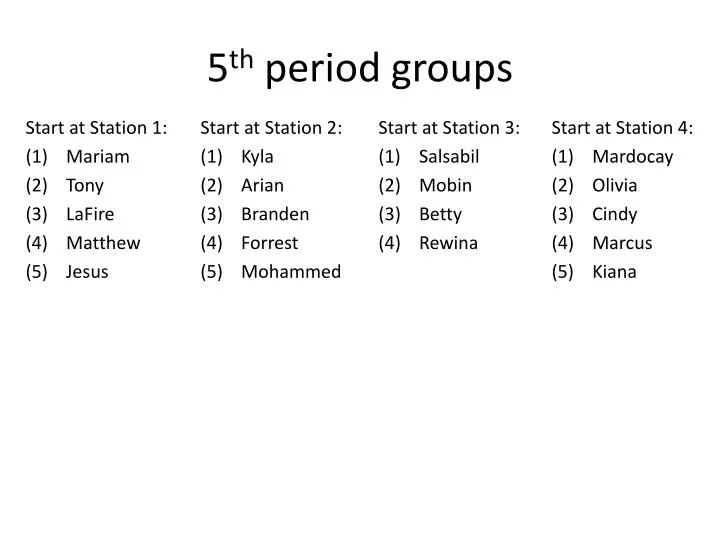 PPT - 5 th period groups PowerPoint Presentation, free download - ID ...