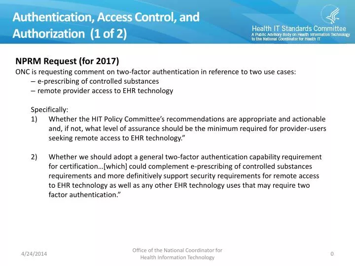 PPT - Authentication, Access Control, and Authorization (1 of 2 ...
