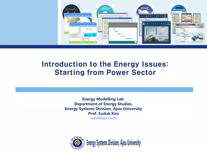 PPT - Energy Modelling Lab. Department of Energy Studies, Energy ...