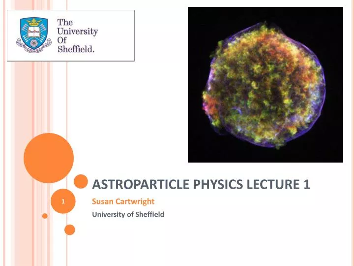 PPT - ASTROPARTICLE PHYSICS LECTURE 1 PowerPoint Presentation, free ...