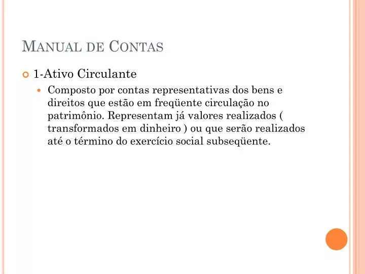 PPT - Manual de Contas PowerPoint Presentation, free download - ID:3156809