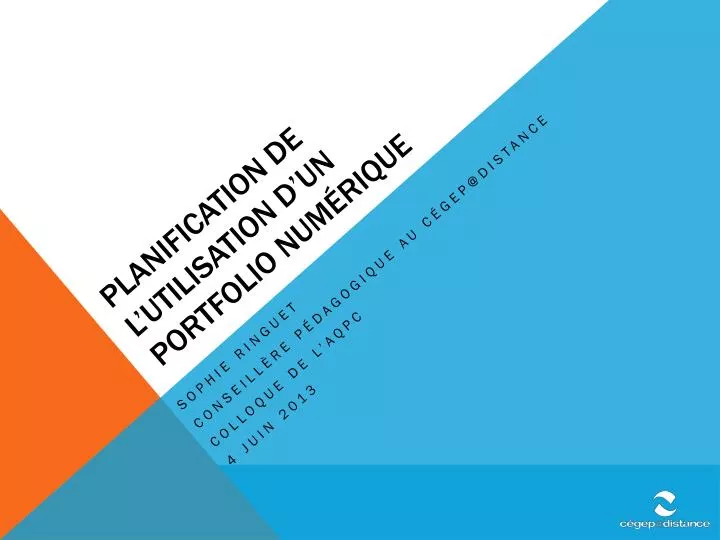PPT - planification de l’utilisation d’un portfolio numérique ...