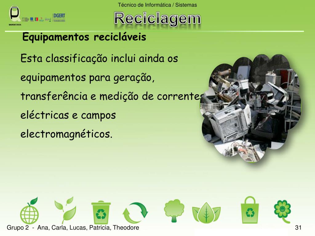 PPT - Materiais recicláveis, Processo de reciclagem PowerPoint ...