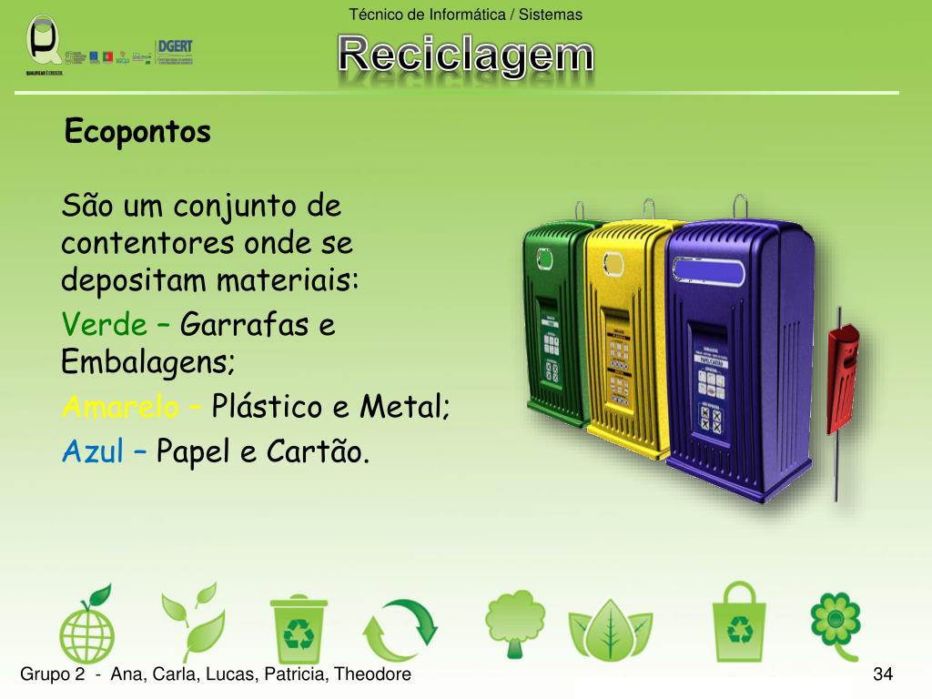 PPT - Materiais recicláveis, Processo de reciclagem PowerPoint ...
