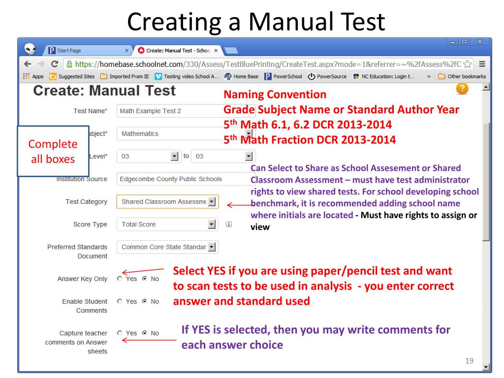 PPT - Edgecombe County Public Schools Schoolnet Assessment Training ...