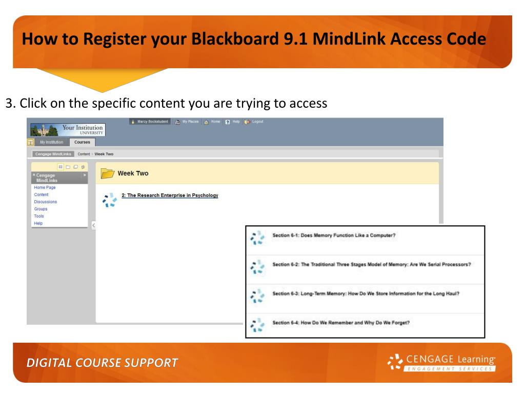 PPT - Registration Guide for MindLink Access Code in Blackboard 9.1 ...