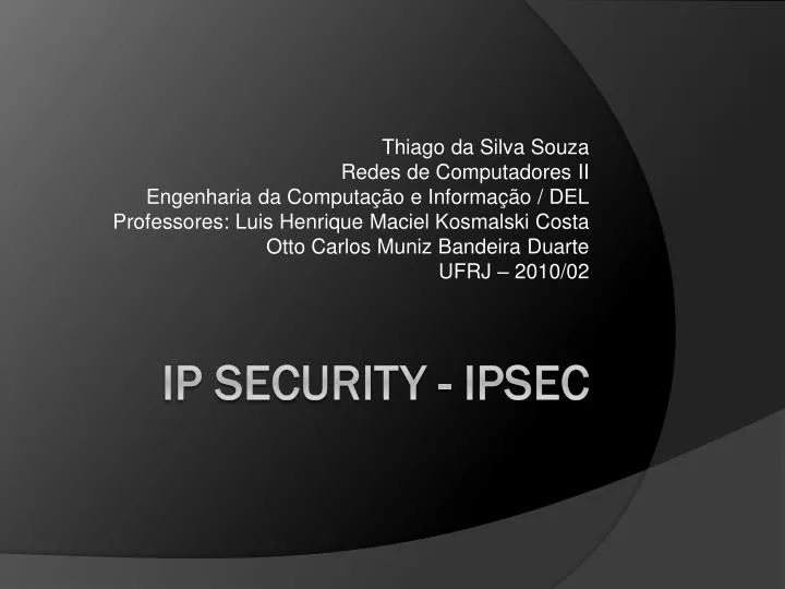 PPT - IP Security - IPSec PowerPoint Presentation, free download - ID ...