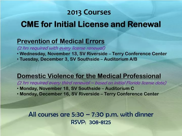 PPT - CME for Initial License and Renewal PowerPoint Presentation, free ...