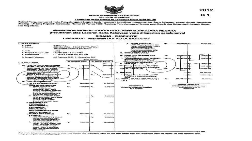 PPT - LAPORAN HARTA KEKAYAAN PENYELENGGARA NEGARA (LHKPN) PowerPoint ...