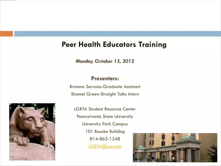 PPT - Peer Health Educators Training PowerPoint Presentation, free ...