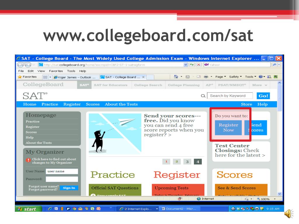 PPT - SAT Registration Guide on College Board PowerPoint Presentation ...