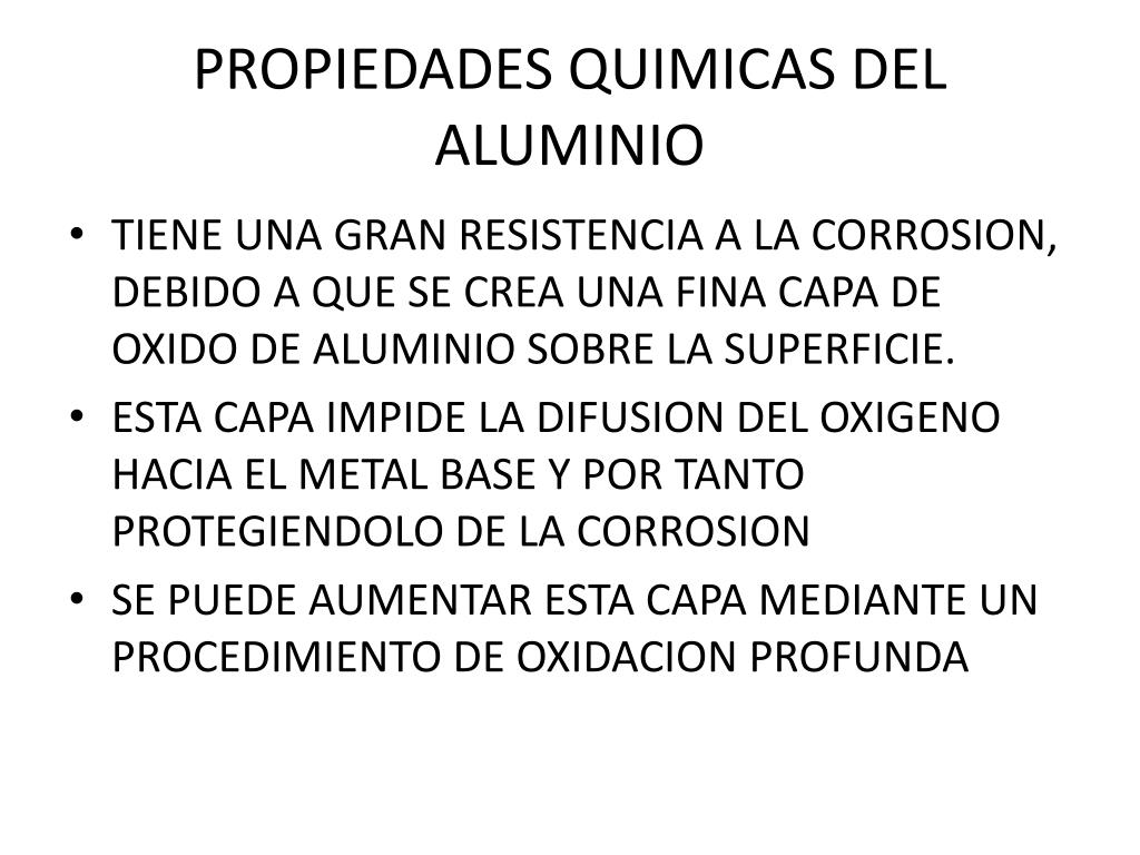 PPT - PROPIEDADES QUIMICAS DEL ALUMINIO PowerPoint Presentation, free ...