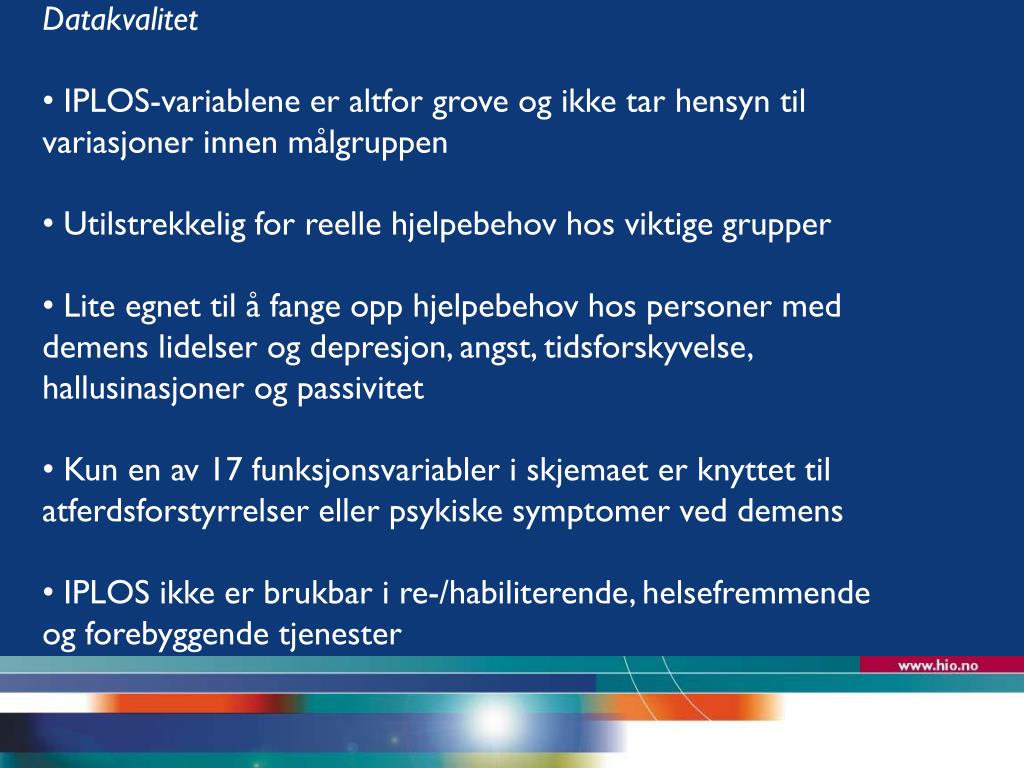 PPT - 2006 - i Norge ble det satt i gang et tiltak for registrering av ...