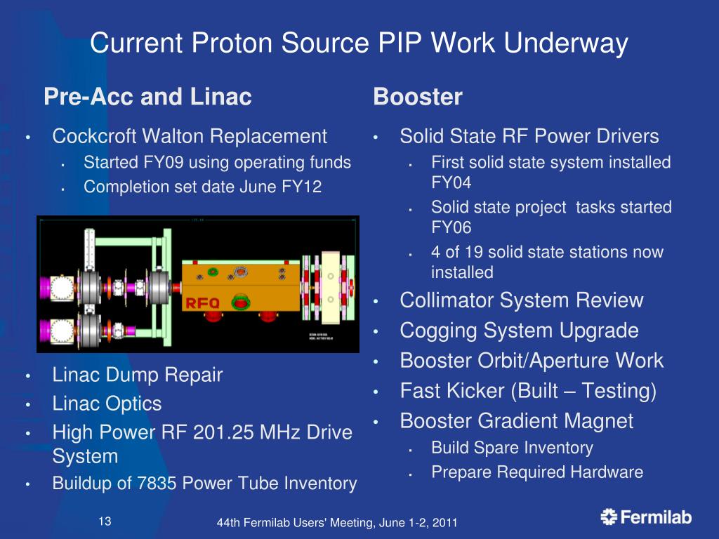 PPT - Proton Improvement Plan William Pellico 44th Fermilab Users ...
