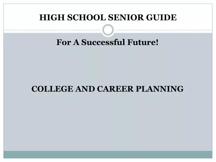 PPT - HIGH SCHOOL SENIOR GUIDE PowerPoint Presentation, free download ...