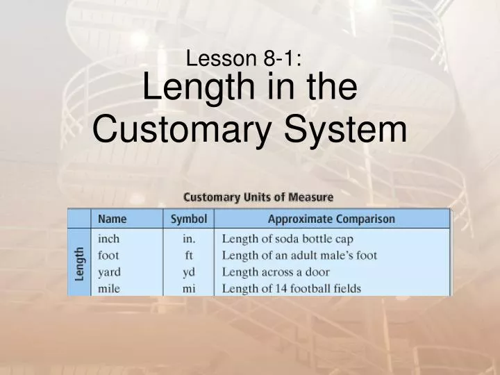 PPT - Length in the Customary System PowerPoint Presentation, free ...