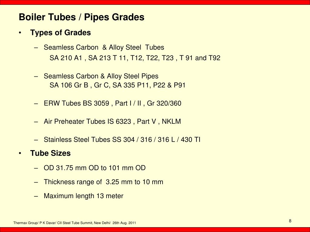 PPT - Steel Tube Summit 2011 Boiler Industry - User Perspective ...