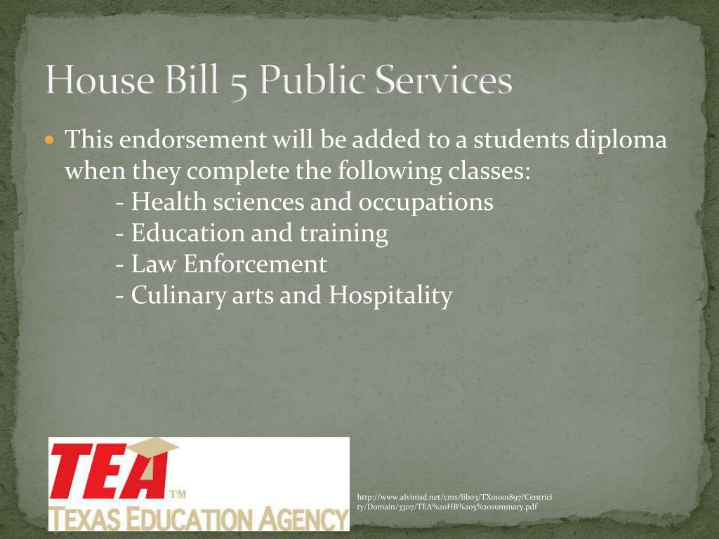 PPT - House Bill 5, High School Graduation Requirements & Alvin High ...