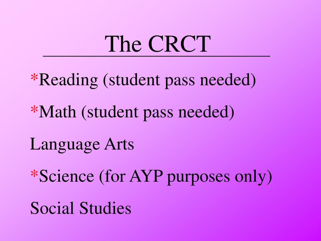 PPT - Welcome to CRCT and Georgia Writing Assessment Question and ...