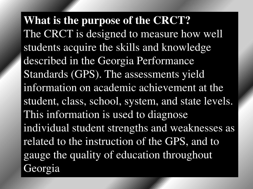 PPT - Welcome to CRCT and Georgia Writing Assessment Question and ...