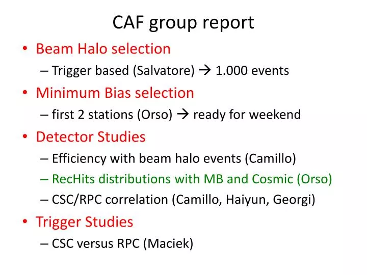 PPT - CAF group report PowerPoint Presentation, free download - ID:3173810