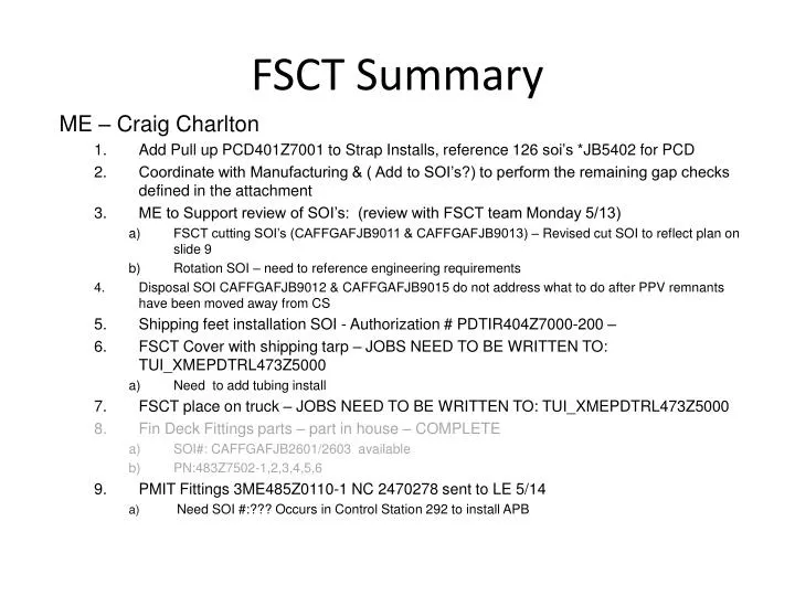 PPT - FSCT Summary PowerPoint Presentation, free download - ID:3174047