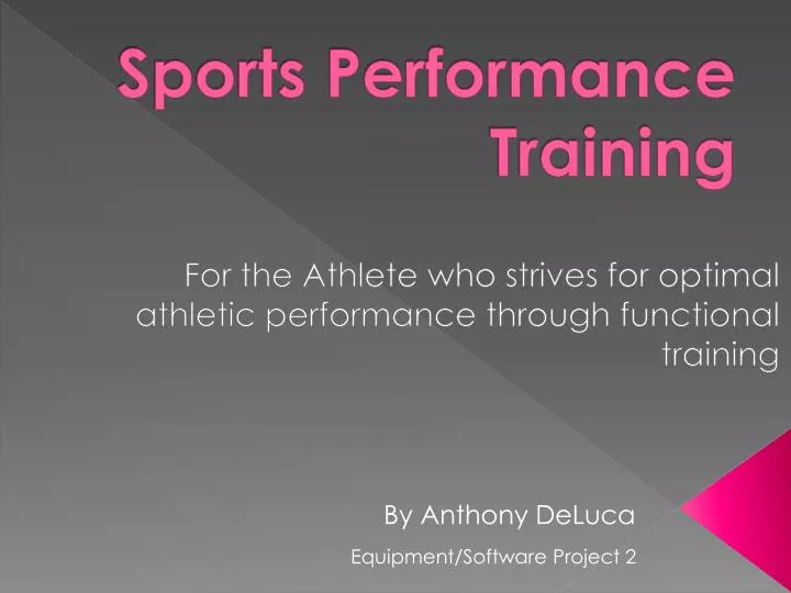 PPT - Sports Performance Training PowerPoint Presentation, free ...