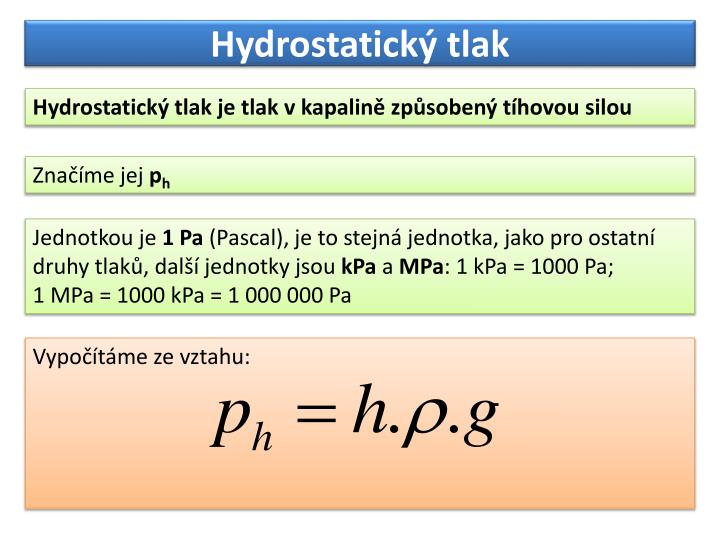 PPT - Hydrostatický tlak PowerPoint Presentation - ID:3174084