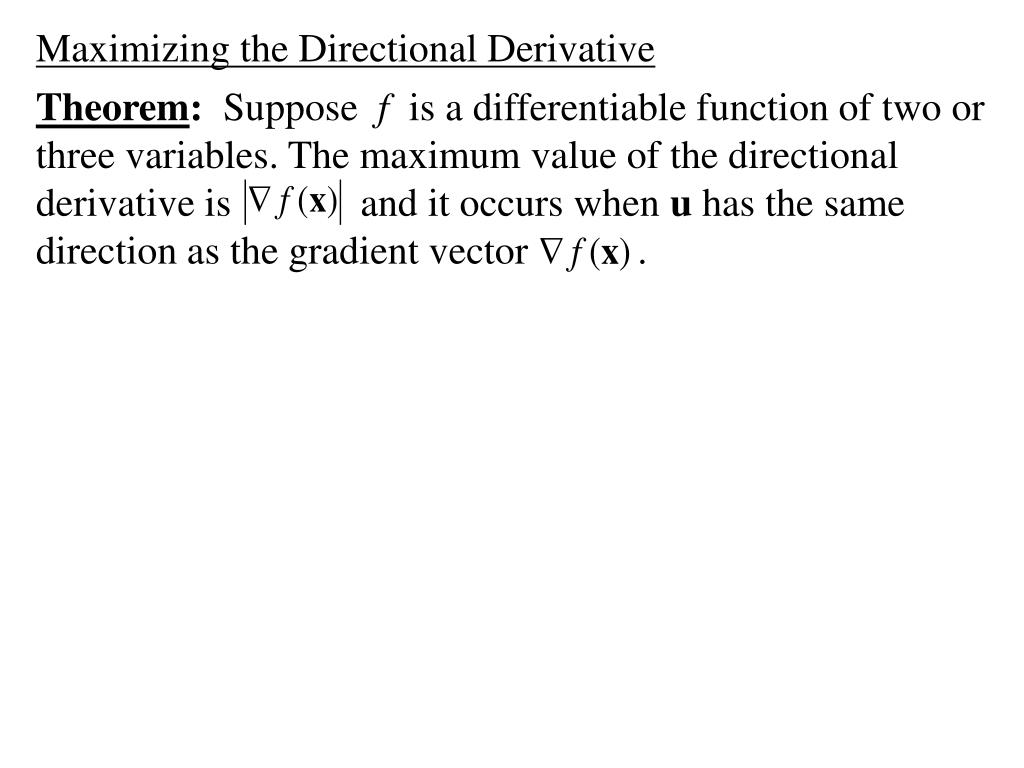 PPT - Sec 15.6 Directional Derivatives and the Gradient Vector ... PPT - Sec 15.6 Directional Derivatives and the Gradient Vector ...