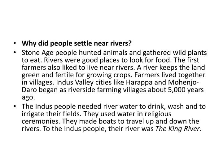 PPT - Why did people settle near rivers? PowerPoint Presentation - ID ...