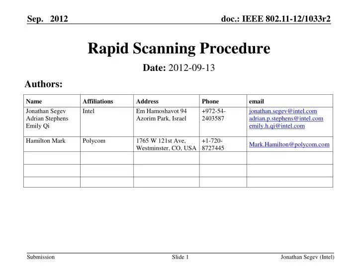 PPT - Rapid Scanning Procedure PowerPoint Presentation, free download ...