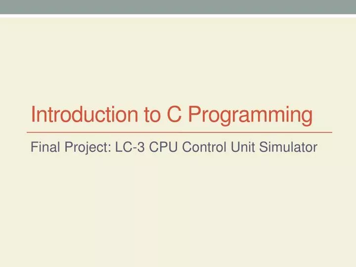 Ppt Introduction To C Programming Powerpoint Presentation Free 7457