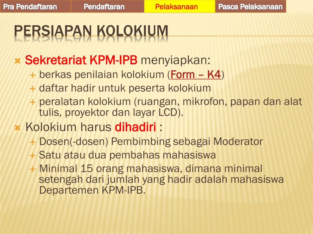 PPT - Prosedur Standard Pelaksanaan Kolokium (KPM 497) PowerPoint ...