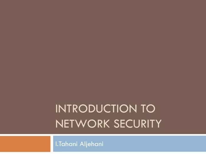 PPT - Introduction to Network security PowerPoint Presentation, free ...