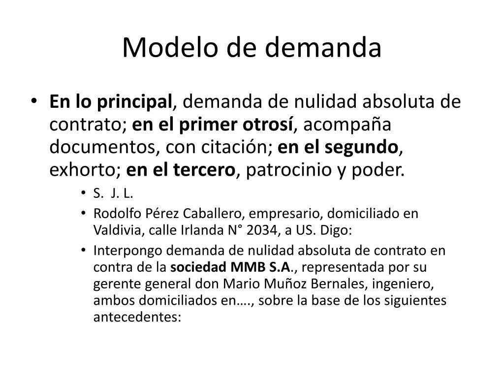 PPT - Forma de iniciar el juicio ordinario: Por demanda del actor ...