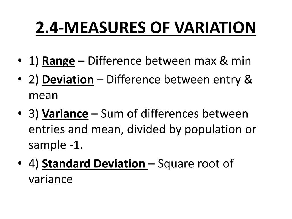PPT - 2.4-MEASURES OF VARIATION PowerPoint Presentation, free download ... PPT - 2.4-MEASURES OF VARIATION PowerPoint Presentation, free download ...