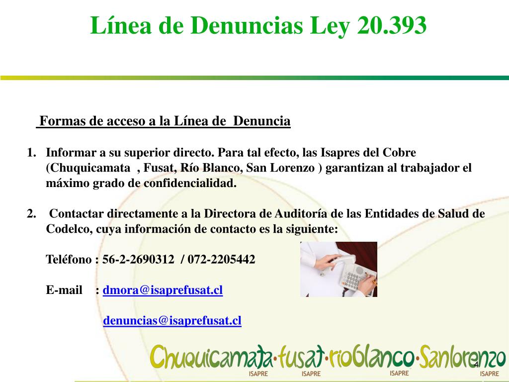 PPT - Línea de Denuncias Ley 20.393 PowerPoint Presentation, free ...