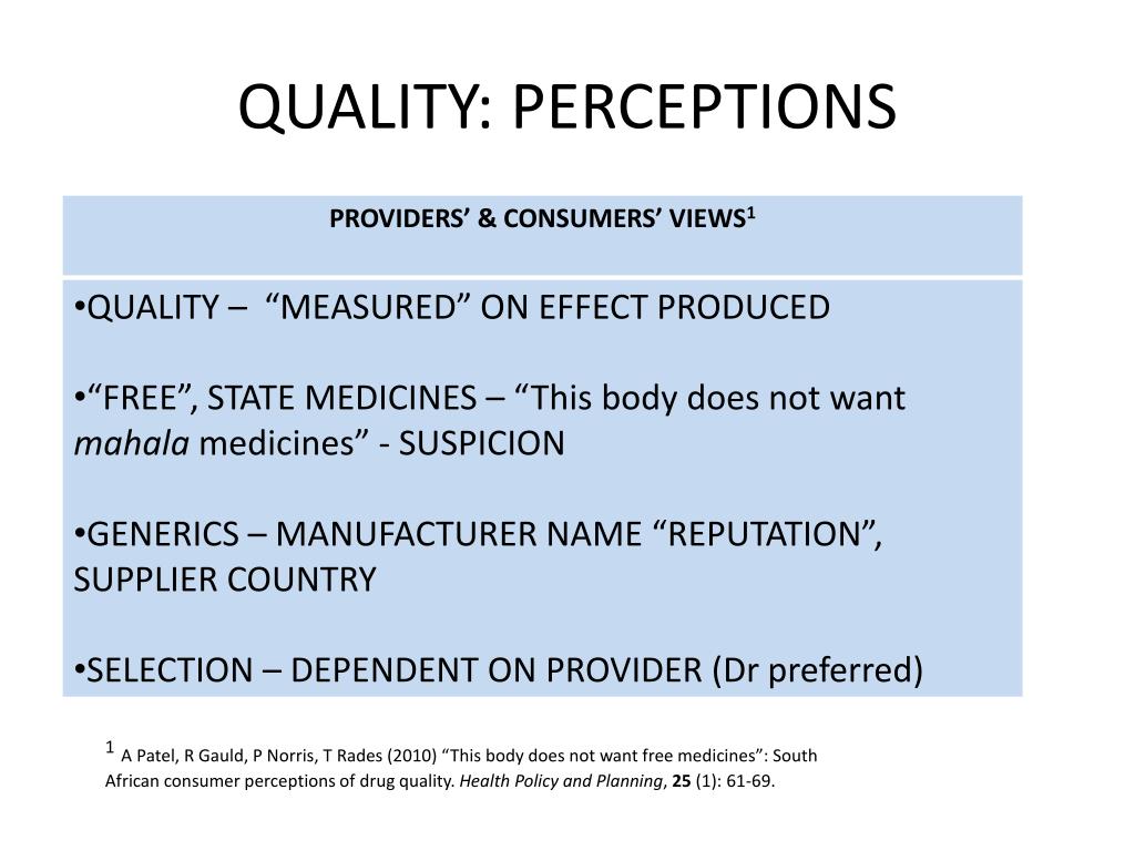 PPT - Quality Of Medicines in South Africa: Perceptions Vs. Reality ...