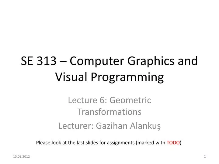 Ppt Se 313 Computer Graphics And Visual Programming Powerpoint Presentation Id 3182098