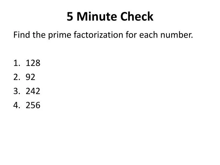 PPT - 5 Minute Check PowerPoint Presentation, free download - ID:3182148